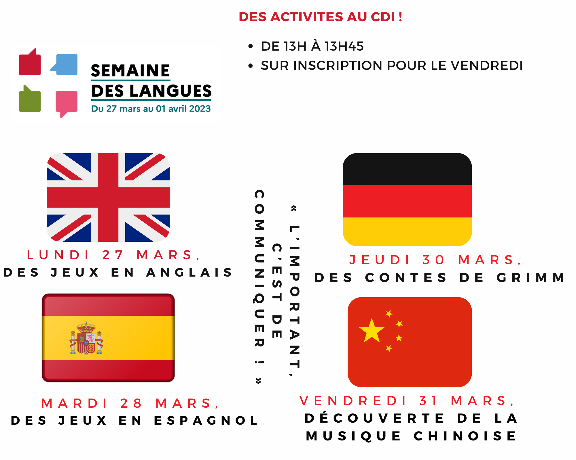 Activités CDI semaine des langues - Collège Chevreul